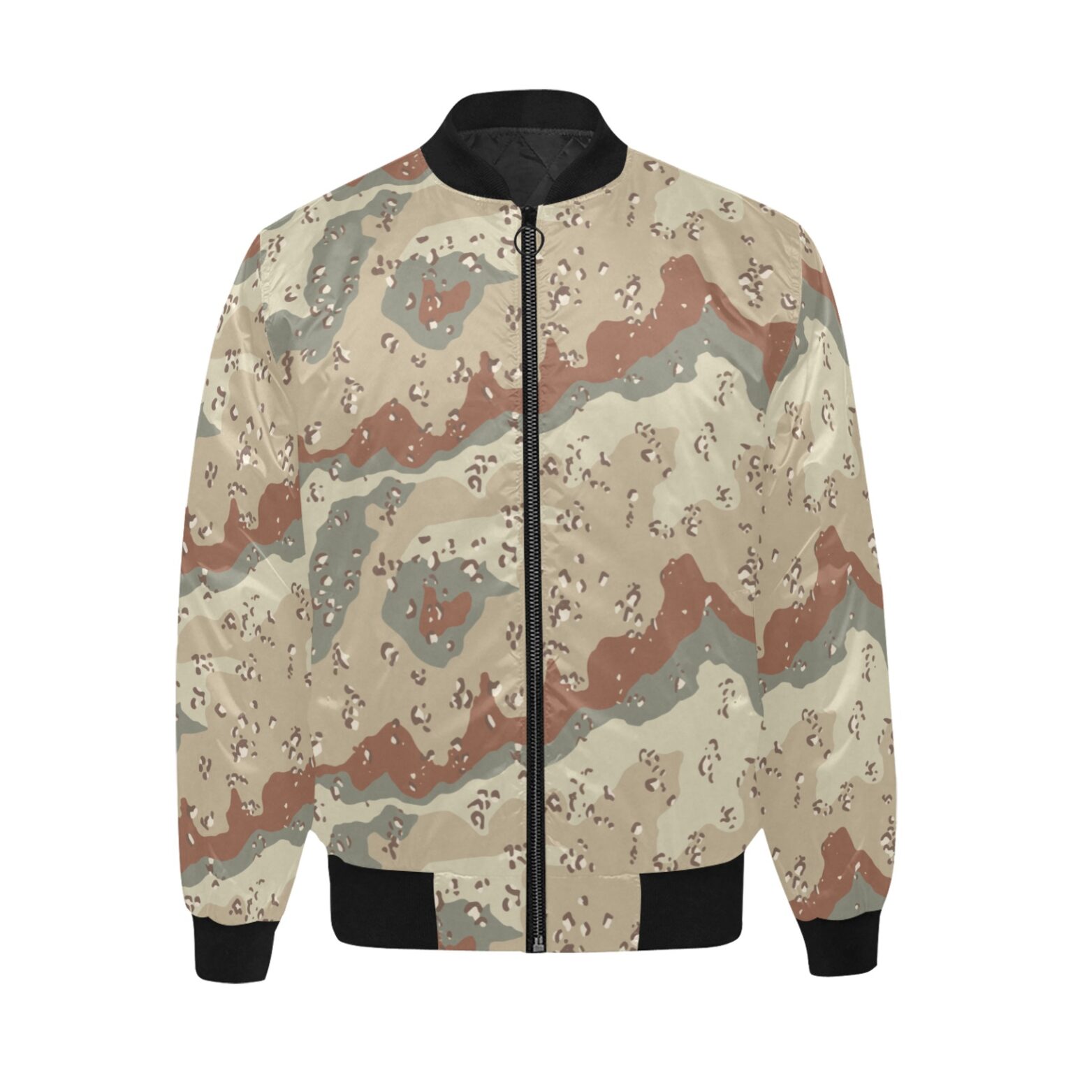 Libya chocolate Chip v1 Camouflage Quilted Bomber Jacket. | Mega Camo