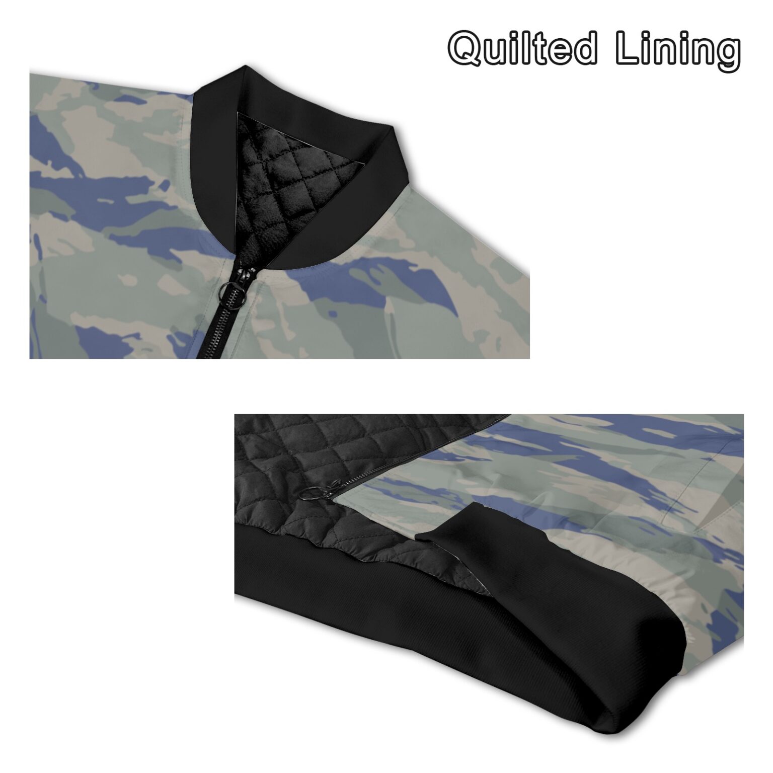 Greek Air Force Lizard v2 Camouflage Quilted Bomber Jacket. | Mega Camo